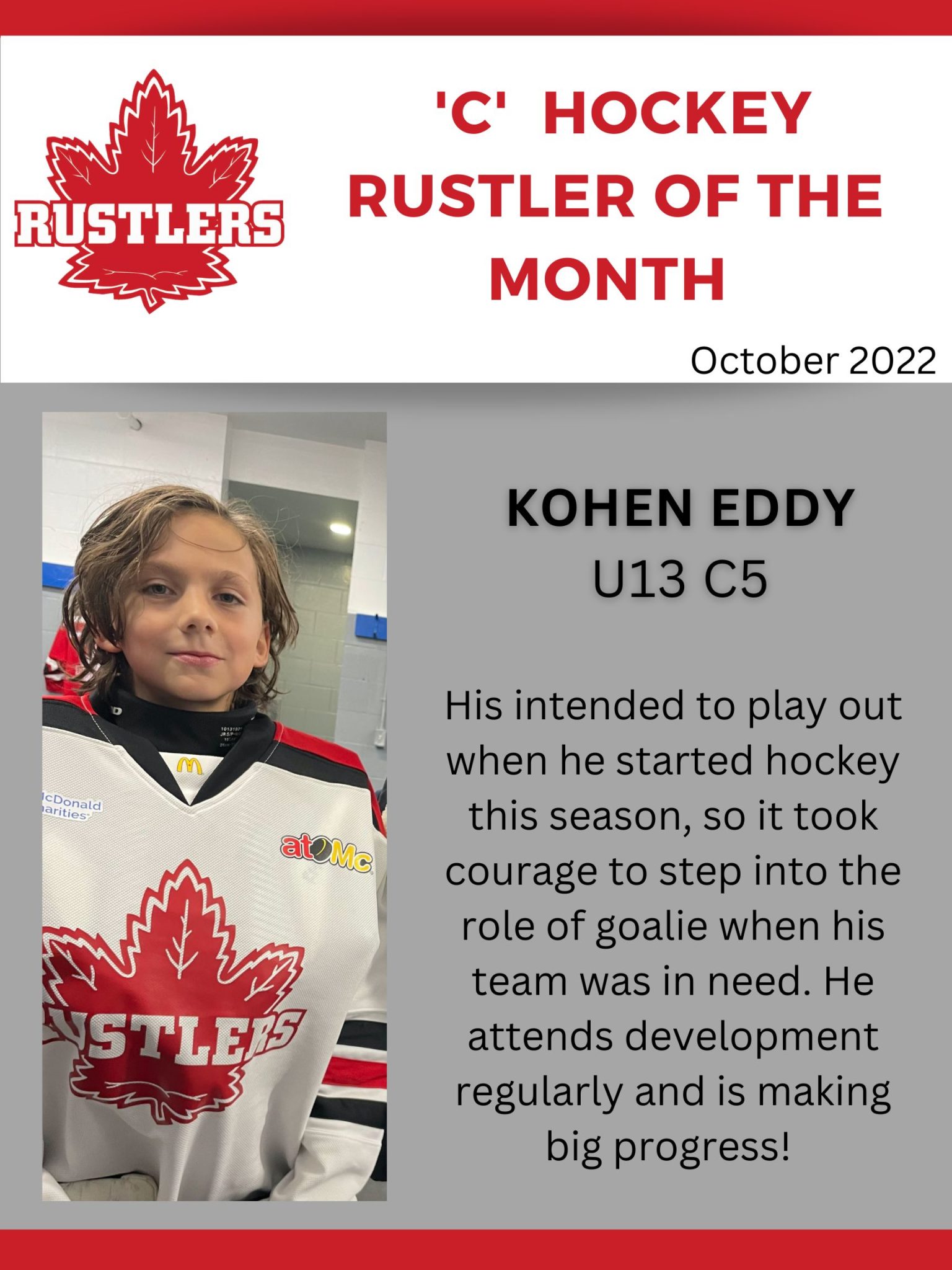 Rustler Spotlights – Previous Winners – Ridge Meadows Minor Hockey